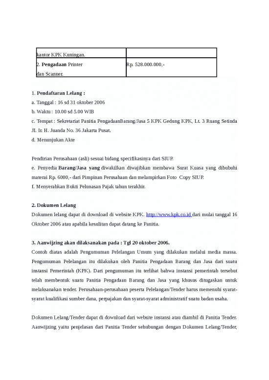 Presentasi Usaha 1454 | Contoh Proposal Penawaran Tender It