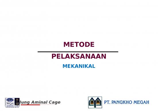 Contoh Metode Pelaksanaan Pekerjaan Mekanikal Dan Elektrikal Contoh Metode Pelaksanaan Pekerjaan Mekanikal Dan Elektrikal