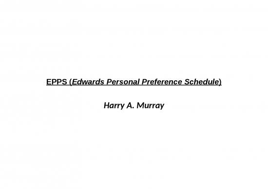 Test Kepribadian Epps - Edwards Personal Preference Schedule