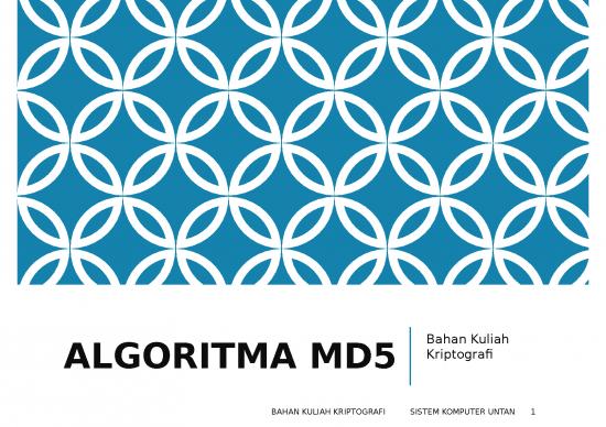 Algoritma Md5 - Fungsi Hash Satu-arah Yang Dibuat Oleh Ron Rivest