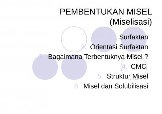Pembentukan Misel - Miselisasi