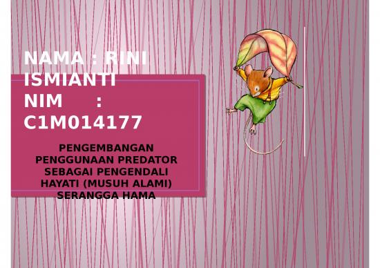 Pengendalian Hayati Hama - Predator Sebagai Musuh Alami Hama