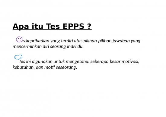 Test Kepribadian Epps - Edwards Personal Preference Schedule