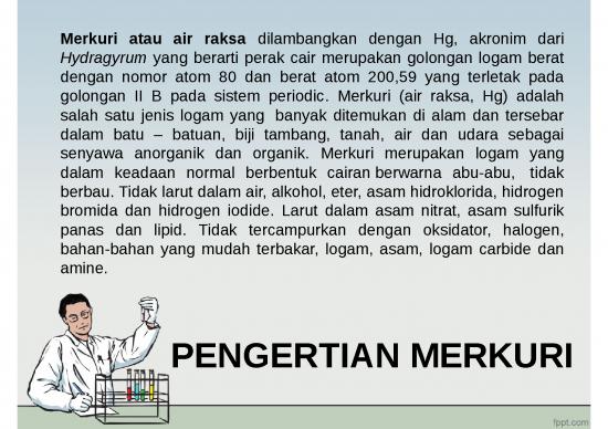 Senyawa Merkuri - Air Raksa Hg