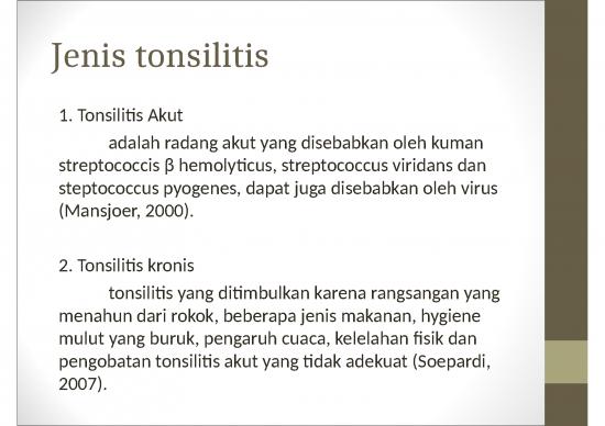 Tonsilitis - Amandel - Peradangan Pada Tonsil Yang Disebabkan Oleh ...
