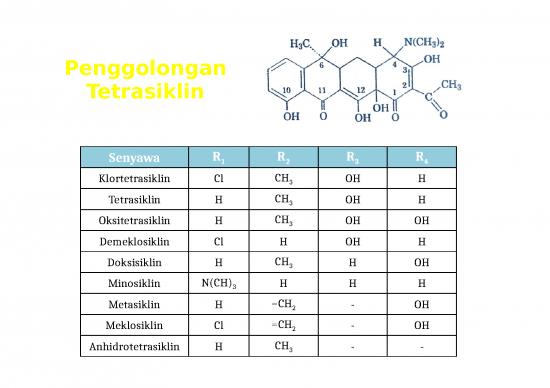 Analisis Obat - Golongan Tetrasiklin Dan Antibiotik Golongan Lainnya