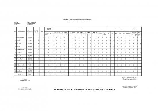 Format Laporan Malaria - Laporan Bulanan Penemuan Dan Pengobatan Malaria