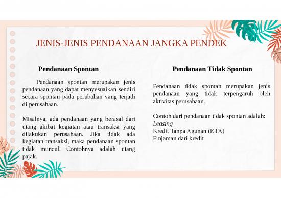 Struktur Pendanaan Jangka Pendek