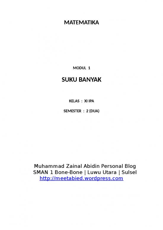 Materi Kelas 11 - Kelas Xi Id 24430 | Modul Matematika Kelas Xi Suku Banyak Materi Kelas 11 - Kelas Xi Id 24430 | Modul Matematika Kelas Xi Suku Banyak