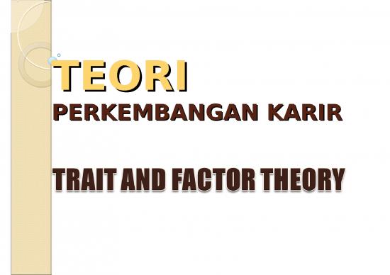 Career Ppt 25794 Trait And Factor Theory