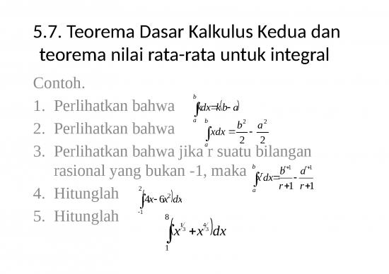 Teorema Dasar Kalkulus Id 25130 | 5 7 Teorema Dasar Kalkulus 2 Teorema Dasar Kalkulus Id 25130 | 5 7 Teorema Dasar Kalkulus 2
