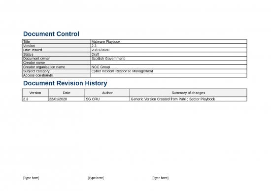 Playbook 23944 | Cyber Incident Response Generic Malware Playbook V3 Playbook 23944 | Cyber Incident Response Generic Malware Playbook V3