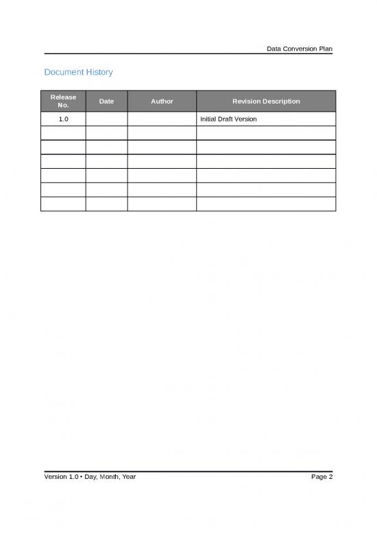 Playbook Template | M3 Playbook Data Conversion Plan Template