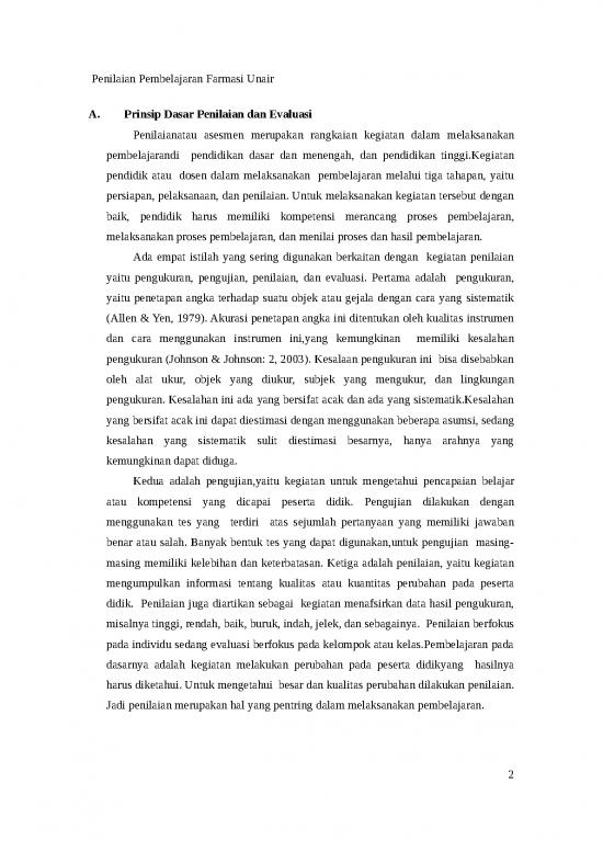 Contoh Penilaian Pembelajaran 26366 | Penilaian Pembelajaran