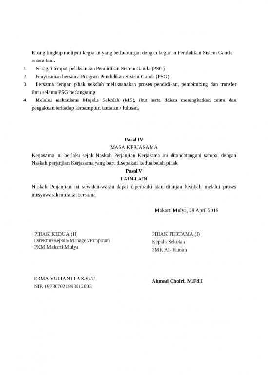 Contoh Surat Mou Sekolah 2