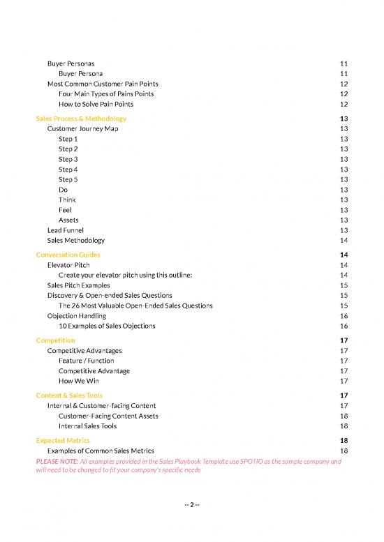 Playbook Template | Sales Playbook Template