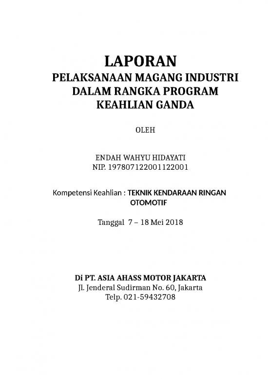 Laporan Magang Id 26899 | Contoh Laporan Magang