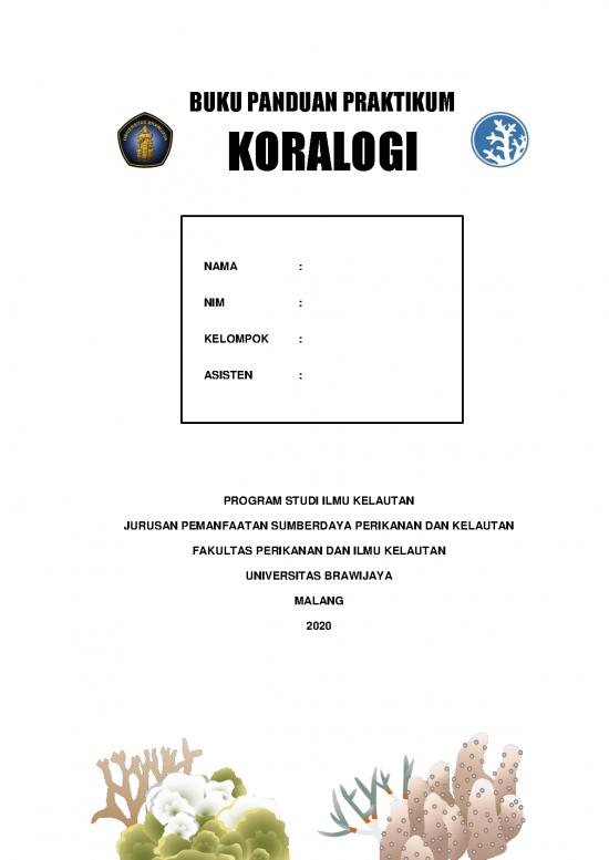 Koralogi | Buku Panduan Praktikum Koralogi 2020 4 Koralogi | Buku Panduan Praktikum Koralogi 2020 4