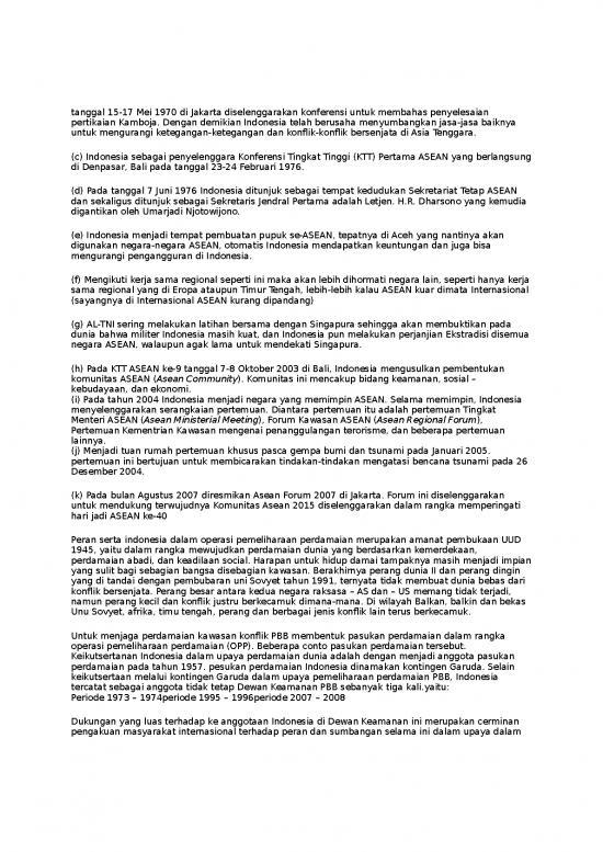 Peranan Indonesia Dalam Rangka Mewujudkan Perdamaian Dunia Peranan Indonesia Dalam Rangka Mewujudkan Perdamaian Dunia