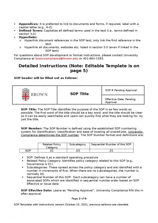 Sop Template 2021 On Website