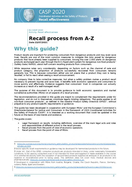 Eu Guide On The Recall Process From A To Z En