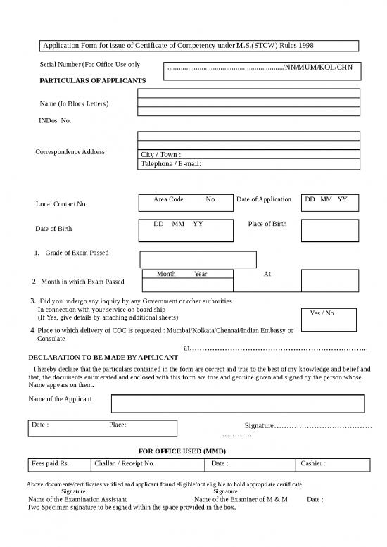 Certificate Word Format 30124 | Certificate Of Competency