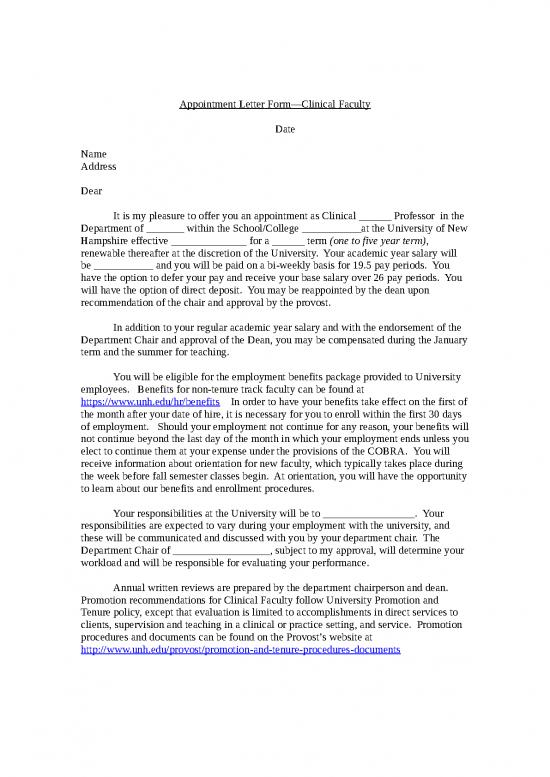 Clinical Appointment Template