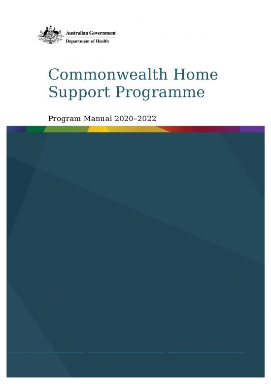 Commonwealth Home Support Programme Chsp Manual