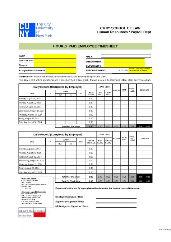 Excel Sheet Download 31147 Hourly Time Sheet Revised