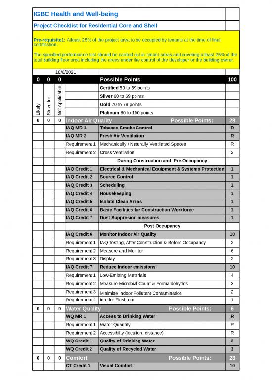 Checklist Template Excel Free Download 31589 | Igbc Health And Well ...