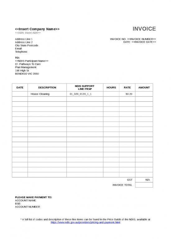 Gst Word Format 30654 | Ptc Invoice Template