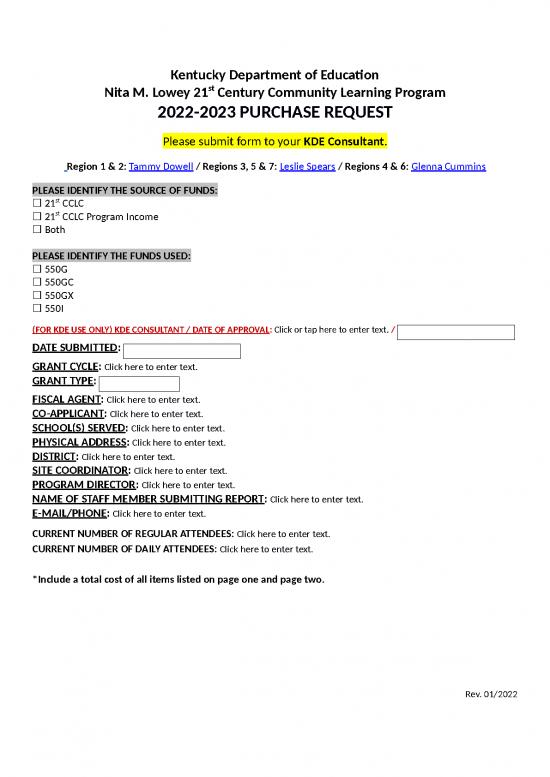 Report Template Doc 30373 | Purchase Request