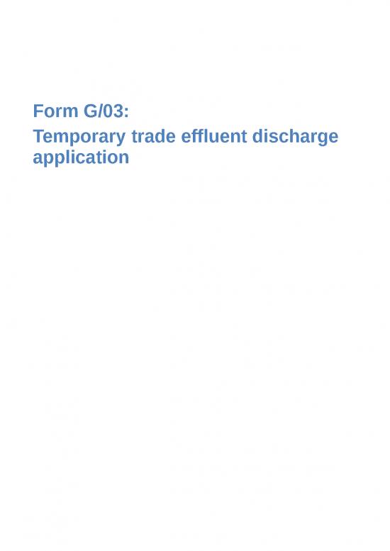 Temporary Discharge Application G03 Form