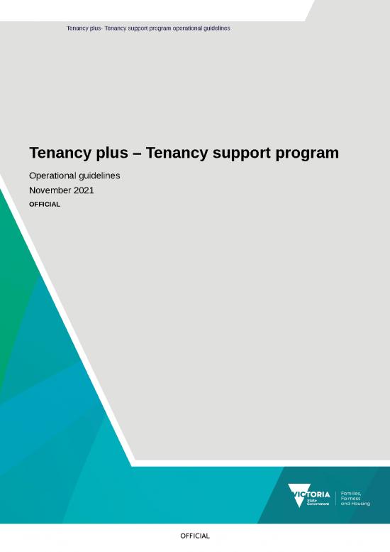 Tenancy Plus Tenancy Support Program Operational Guidelines Updated Nov ...