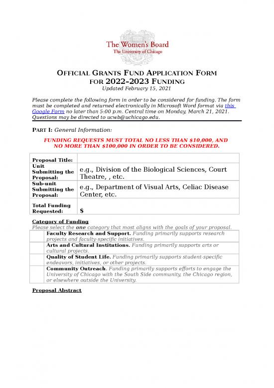 Ucwb Official Grants Application Form For 2022 2023