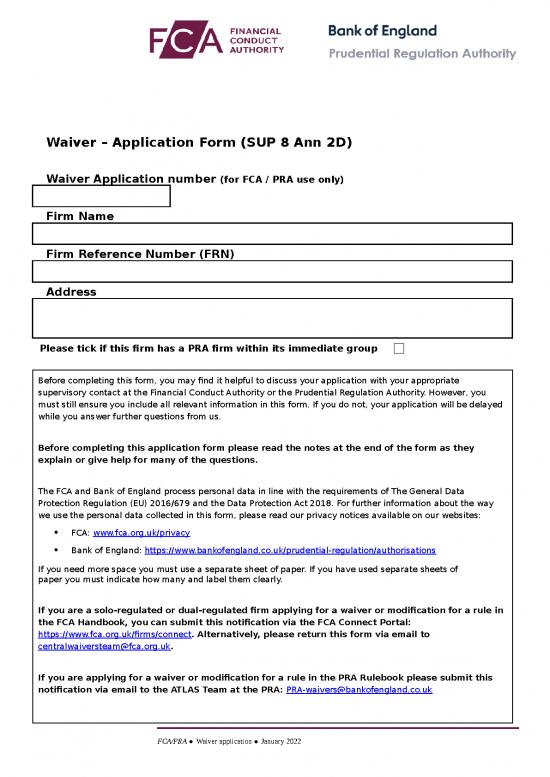 Financial Spreadsheet 29490 | Waiver Application Form