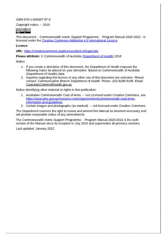 Commonwealth Home Support Programme Chsp Manual