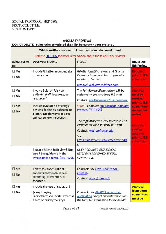 Hrp 580 Social Template Protocol With Instructions