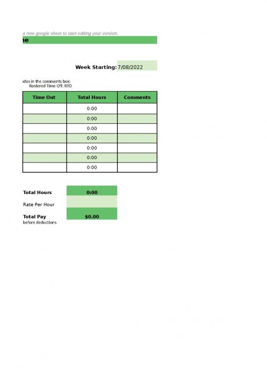 Excel Sheet Download 30930 | Smartly Weekly Timesheet Template Editable