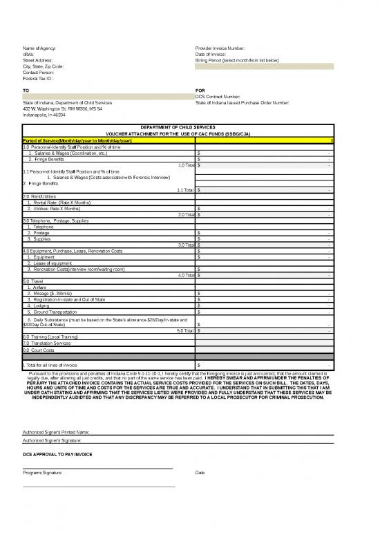 Billing Format In Excel Free Download 31119 | Cac Rfp Attachment L Cac ...