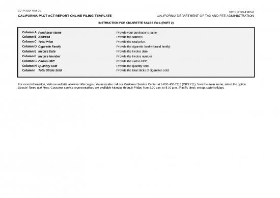 Excel Sheet Download 31020 | Cdtfa5204pa Pact Act Filing Template