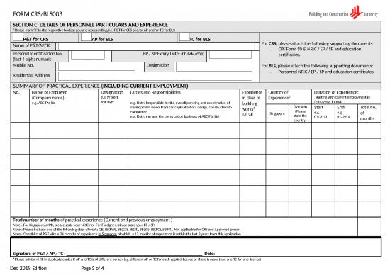 Crs Bls 003 New Additional Personnel