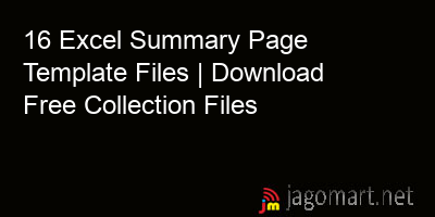 16 Excel Summary Page Template Files | Download Free Collection Files