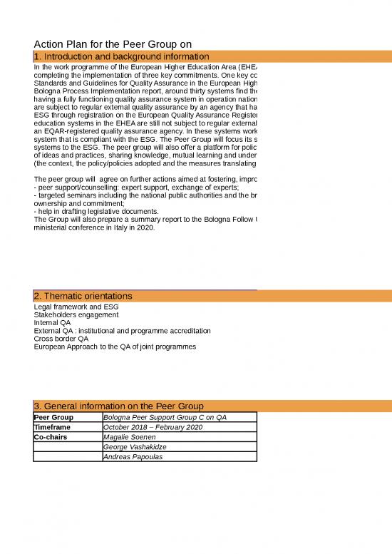 Excel Sample Sheet 33508 | Action Plan Psg Qa 2018 2020 15 10 2019