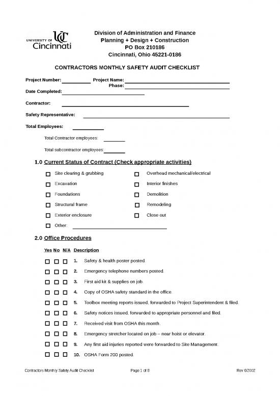 Checklist Template Excel Free Download 31707 | Contractors Monthly ...