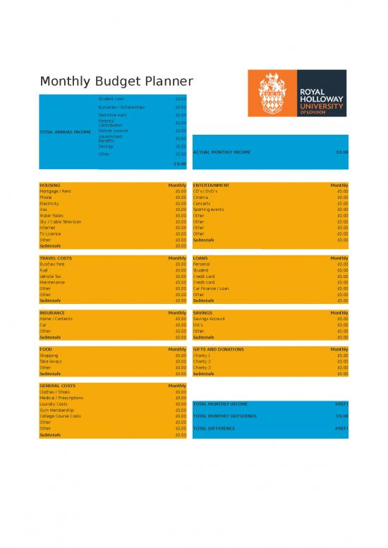 6 Monthly Budget Planner Excel Files Download Free Collection Files