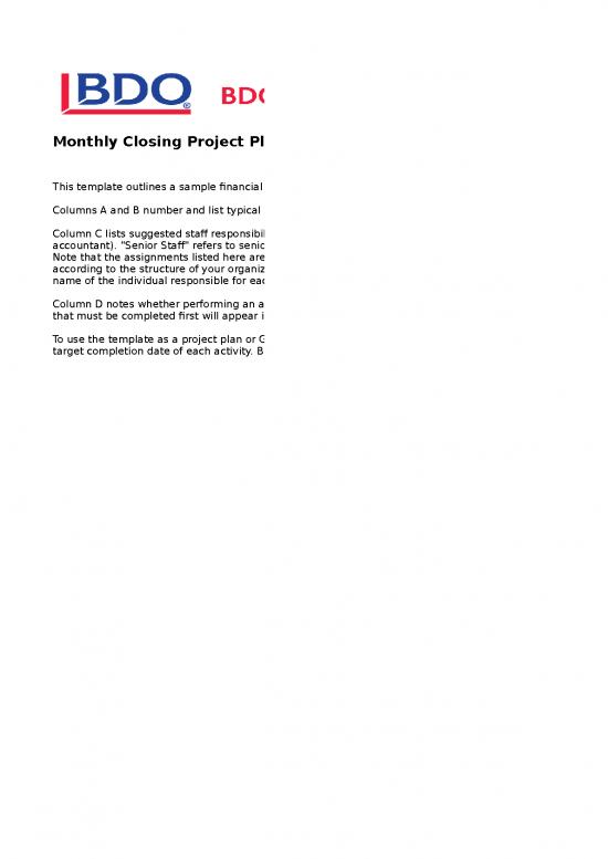 Financial Spreadsheet 33136 | Monthly Close Checklist Project Plan Financial Spreadsheet 33136 | Monthly Close Checklist Project Plan