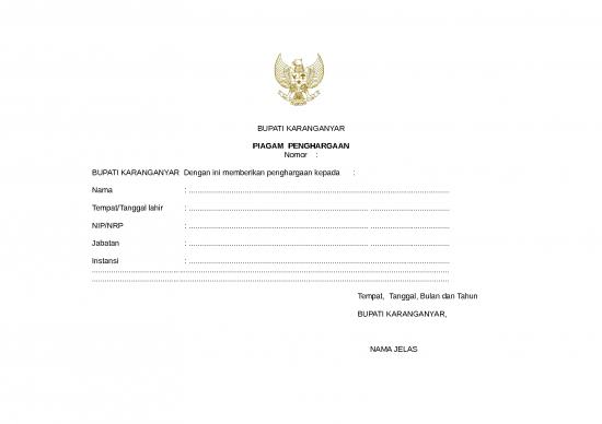 Template Piagam Penghargaan Word 33864 | Piagam Penghargaan