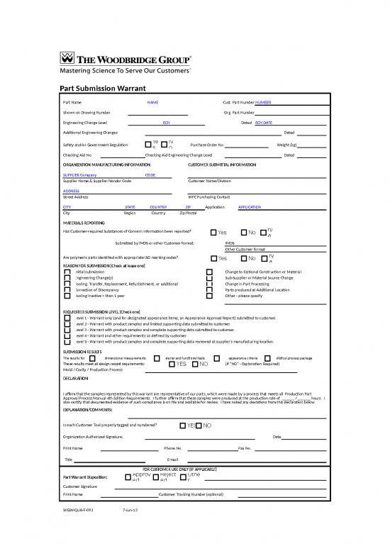 Excel Sample Sheet 33144 | Aiag Ppap Forms June 2013