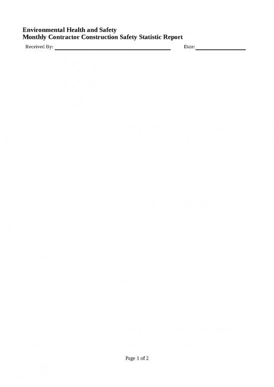 Construction Template Excel 32442 | Construction Safety Stat Report